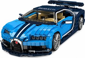 LEAN Toys Stavebnicové kostky – sportovní auto Bugatti, modré, 1212 dílků