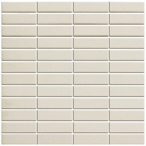 The Mosaic Factory Keramická mozaika béžová Mozaika 7 White 7,3x2,3 (30x30) cm - LO7310