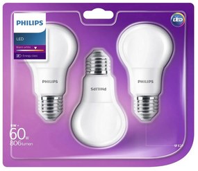 Philips | SADA 3x LED Žárovka Philips E27/8W/230V 2700K | P4201