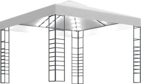 Zahradní altán se světelnými LED řetězy 3 x 3 m bílý 3070305