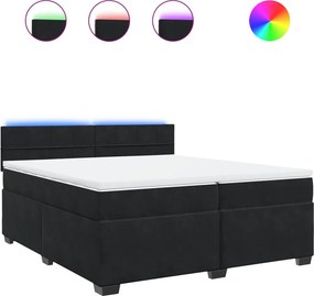 Box spring postel s matrací černá 200x200 cm samet 3288704