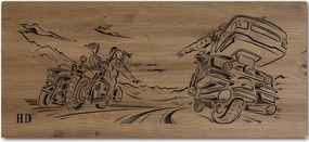 Li-Go "Motorkáři" světelný obraz 230V 120x50 cm provedení povrchu: dub světlý