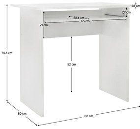 Kondela PC stůl, bílá, VERNER NEW