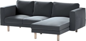 Potah na pohovku IKEA Norsborg 3-místná se šezlongem barva šedá látka sametová
