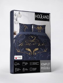 Detexpol Bavlněné povlečení 160x200 tmavě modré ornamenty 4104 A Holland 129
