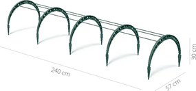 Zahradní fóliový tunel FLEN TUNNS 240 cm zelený