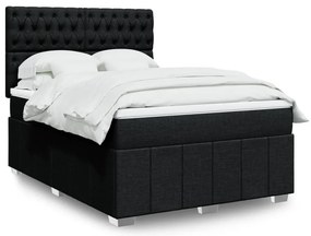 Box spring postel s matrací černá 160x200 cm textil 3294028