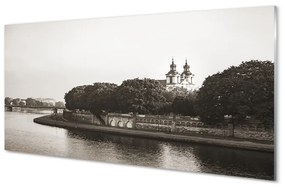 Obraz na skle Krakow River bridge 125x50 cm
