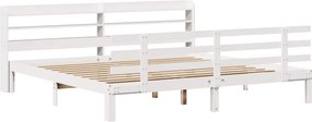 Rám postele s čelem bez matrace bílý 200x200 cm 3306862