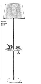 Opviq Stojací lampa Mercan 8737-7, Černá, Proutěná