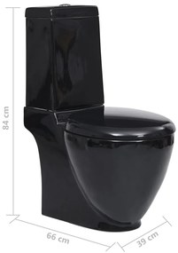 Keramické WC kombi kulaté spodní odpad černé,  3059889
