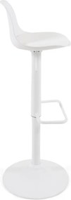 Matně bílá barová židle s nastavitelnou výškou z imitace kůže (výška sedáku 60 cm) Orlando-T – Kave Home