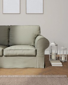 Potah na pohovku IKEA Ektorp 2-místná rozkládací  NOVÝ MODEL 2012 barva šedá látka pletený vzor