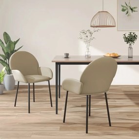 Jídelní židle 2 ks cappuccino umělá kůže - Default Title