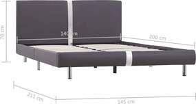 Rám postele šedý umělá kůže 140 x 200 cm 280838