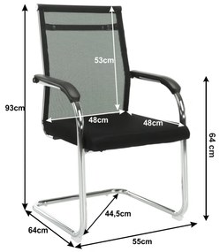 Konferenční židle ESIN — síť / látka Modrá/černá
