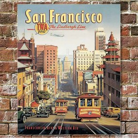 Plechová cedule San Francisco 32 cm x 40 cm