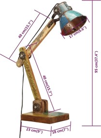 vidaXL Industriální stolní lampa vícebarevná kulatá 23x18x95 cm E27 [344398]
