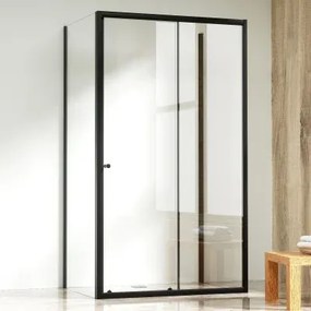 NICOL COMBI II Black 100x100x100 Čiré Sprchový kout s posuvnými dveřmi