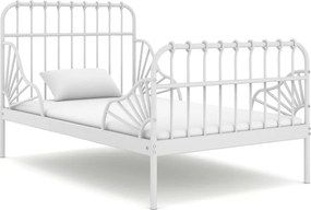 Prodloužitelný rám postele bílý kov 80 x 130/200 cm 324741