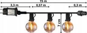 TRENDIE Zahradní světelná girlanda 20 LED teplá bílá 15m