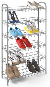 Metaltex 6Patrový Botník Shoe 6 Stříbrošedý - Bílá
