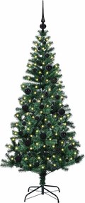 Umělý osvětlený vánoční stromeček Zelená 150 cm PVC a kov 3396750
