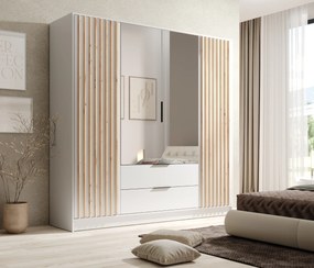 ADRK Furniture Skříň Neri 200 se zrcadly W-NER-200-W