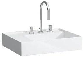 Laufen Kartell - Umyvadlo 600x460 mm, se 3 otvory pro baterii, SaphirKeramik, s LCC, bílá H8103354001581