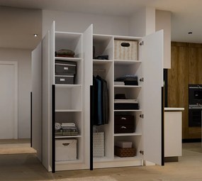 Šatní skříň Senso 3D 150 cm bílá/černá