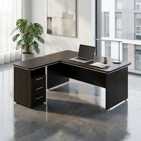 Přístavný kontejner TopOffice 90 x 55 cm, levý, wenge