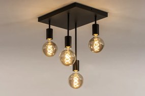 Stropní černé svítidlo do obýváku Flexform Quadro Bulb Accapulco