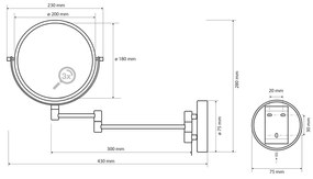 Sapho X-ROUND WHITE závěsné kosmetické zrcátko Ø 180mm, bílá - XR006W