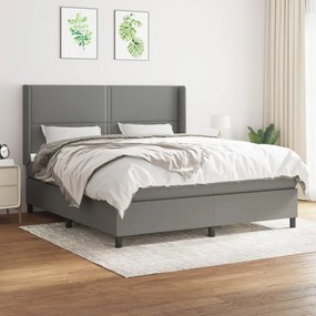 Box spring postel s matrací tmavě šedá 180x200 cm textil 3131370