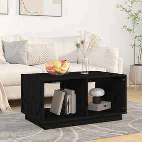 814438 vidaXL Konferenční stolek černý 80 x 50 x 40 cm masivní borové dřevo