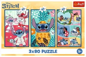 TREFL Puzzle Lilo  Stitch: Svět Stitche / 3x80 dílků / 18 x 27,5 cm /