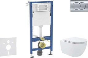 SANITINO - Set předstěnové instalace, klozetu Oudee a Slim softclose, tlačítko Delta01, lesklý chrom SANI11CA1177