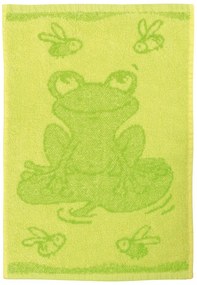 Vesna | Dětský žakárový ručník ŽÁBA 30x50 cm zelený