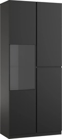 XXXLutz VITRÍNA, černá, 79,4/187,5/40 cm MID.YOU - Kredence a vitríny - 000127000420