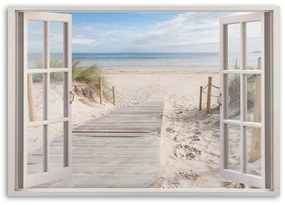 Gario Obraz na plátně Okno cesta na pláž Rozměry: 60 x 40 cm