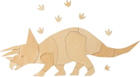 Dřevěná nástěnná dekorace Origami Triceratops - dinosaurus do dětského pokoje M