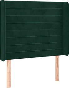 Box spring postel s matrací a LED tmavě zelená 80x200 cm samet 3139592