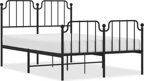 vidaXL Kovový rám postele s hlavovým a nožním čelem 120 x 200 cm [373903] Barva: Bílá