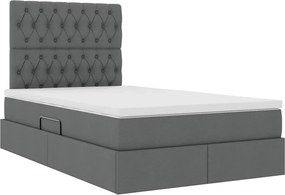 Postel s úložným prostorem a matrací Tmavě šedá 120 x 200 cm 3371836