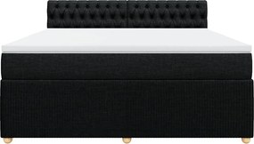 Box spring postel s matrací černá 180x200 cm textil 3289844