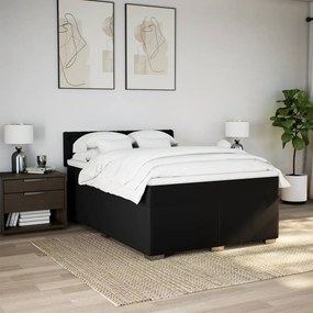Box spring postel s matrací černá 160x200 cm textil 3285948