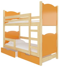 Dvoupatrová postel s matracemi MARABA Hlavní barva: Bílá, Další barva: Zelená