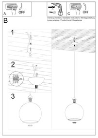 Závěsné svítidlo Ball, 1x transparentní skleněné stínítko