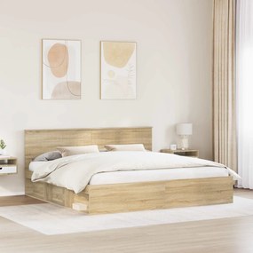 Rám postele s čelo Sonoma 200 x 200 cm Masivní borové dřevo 3410557