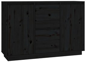Příborník černý 111x34x75 cm masivní borové dřevo,  814313